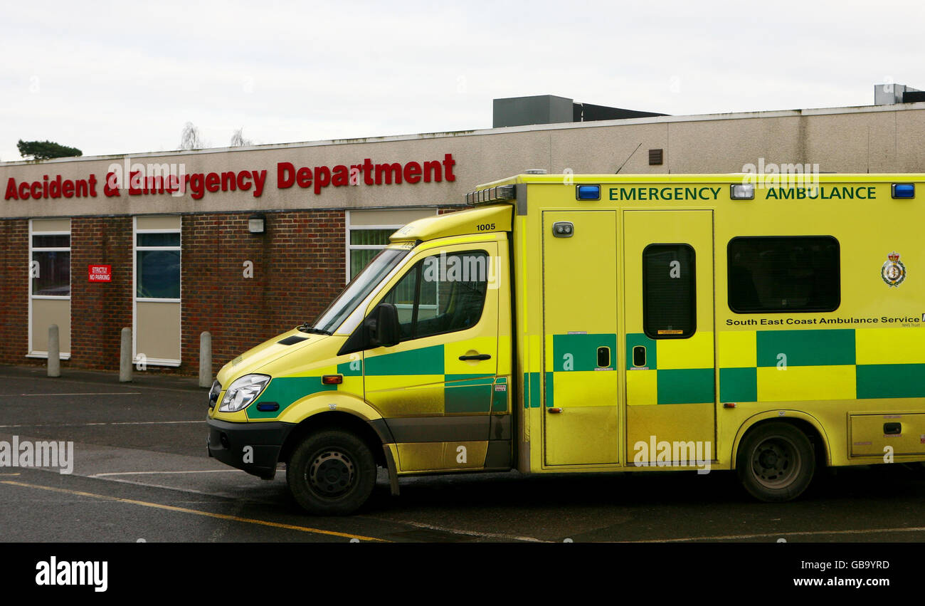 A general view of an emergency ambulance outside the Accident and ...