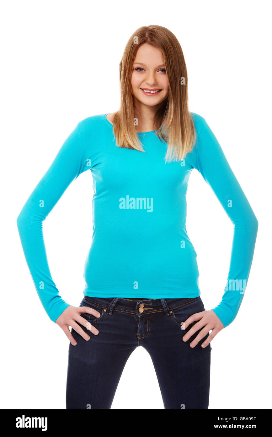 Laughing attractive young woman Cut Out Stock Images & Pictures - Alamy