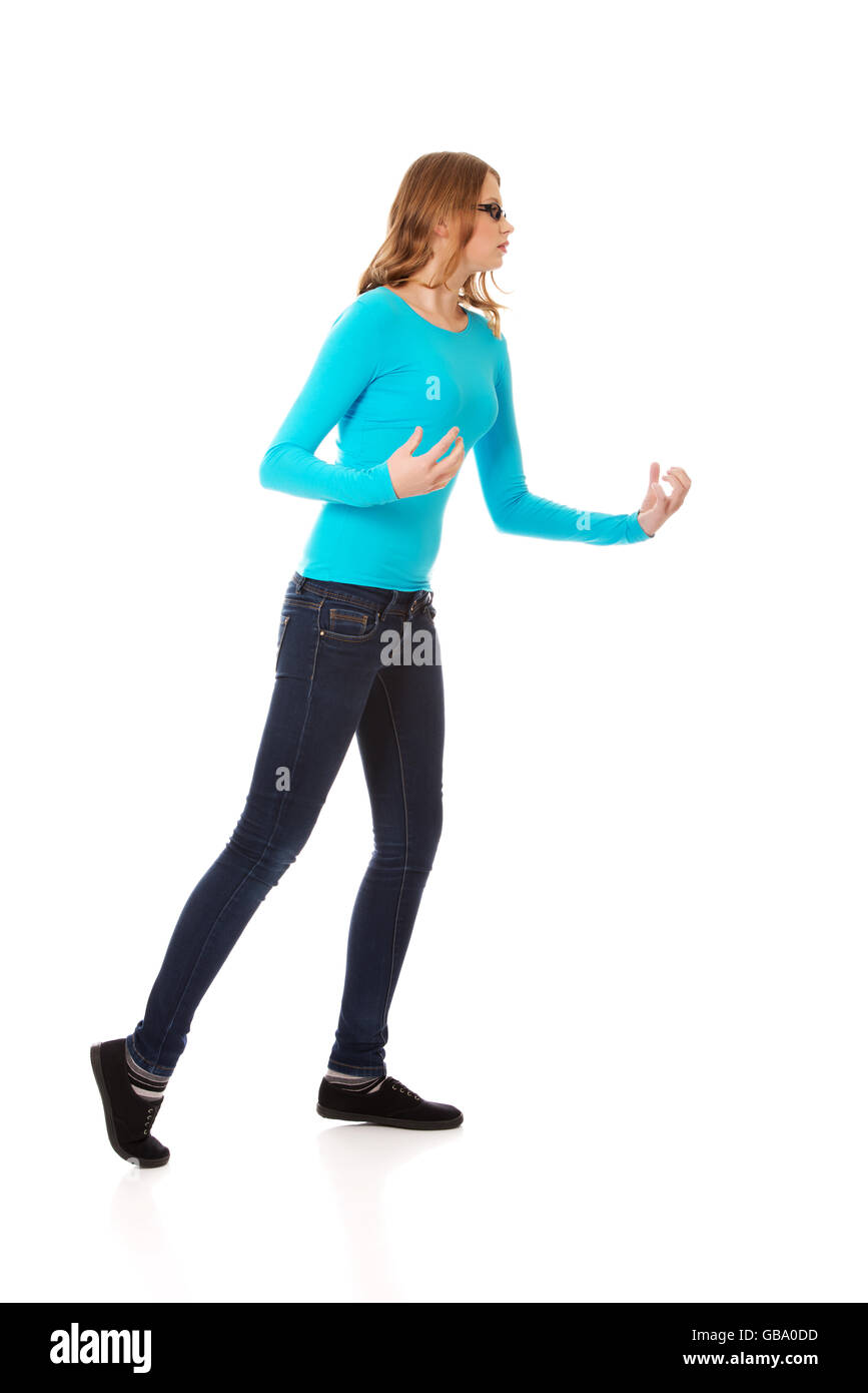 Young woman face angry Cut Out Stock Images & Pictures - Alamy