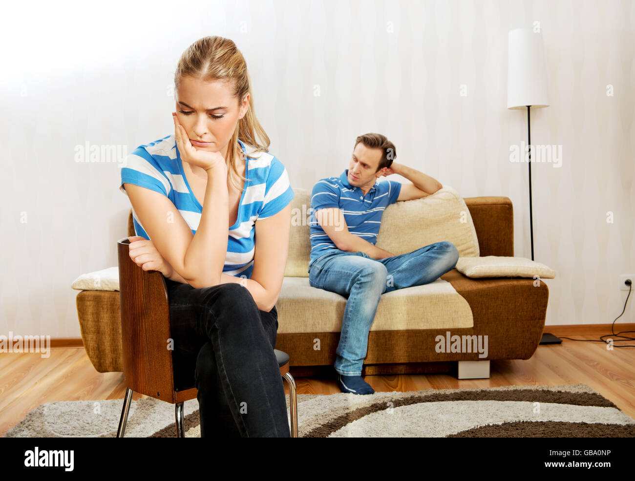 Sad couple talking after hi-res stock photography and images - Alamy