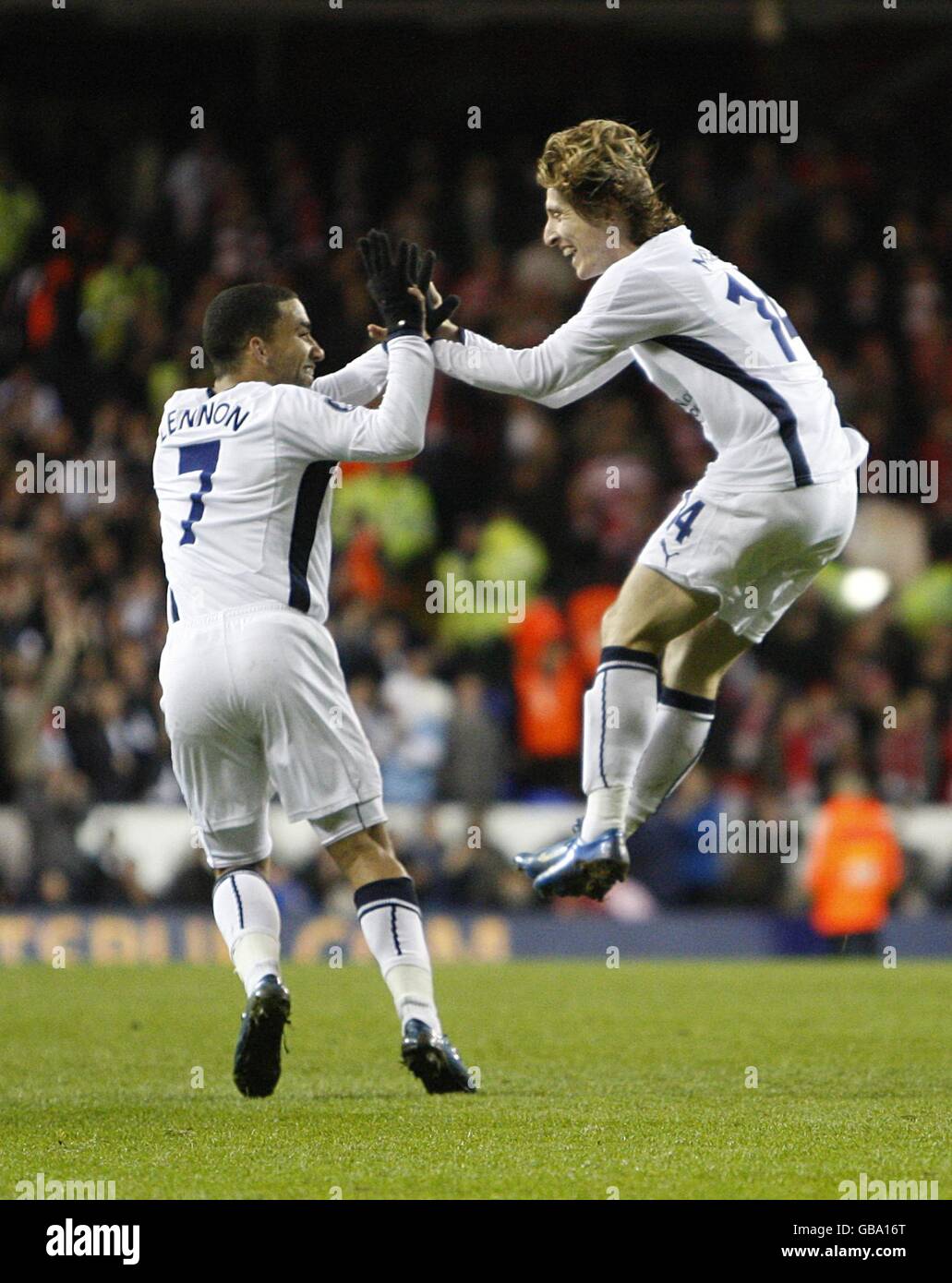 Luka modric tottenham celebrates hi-res stock photography and images ...