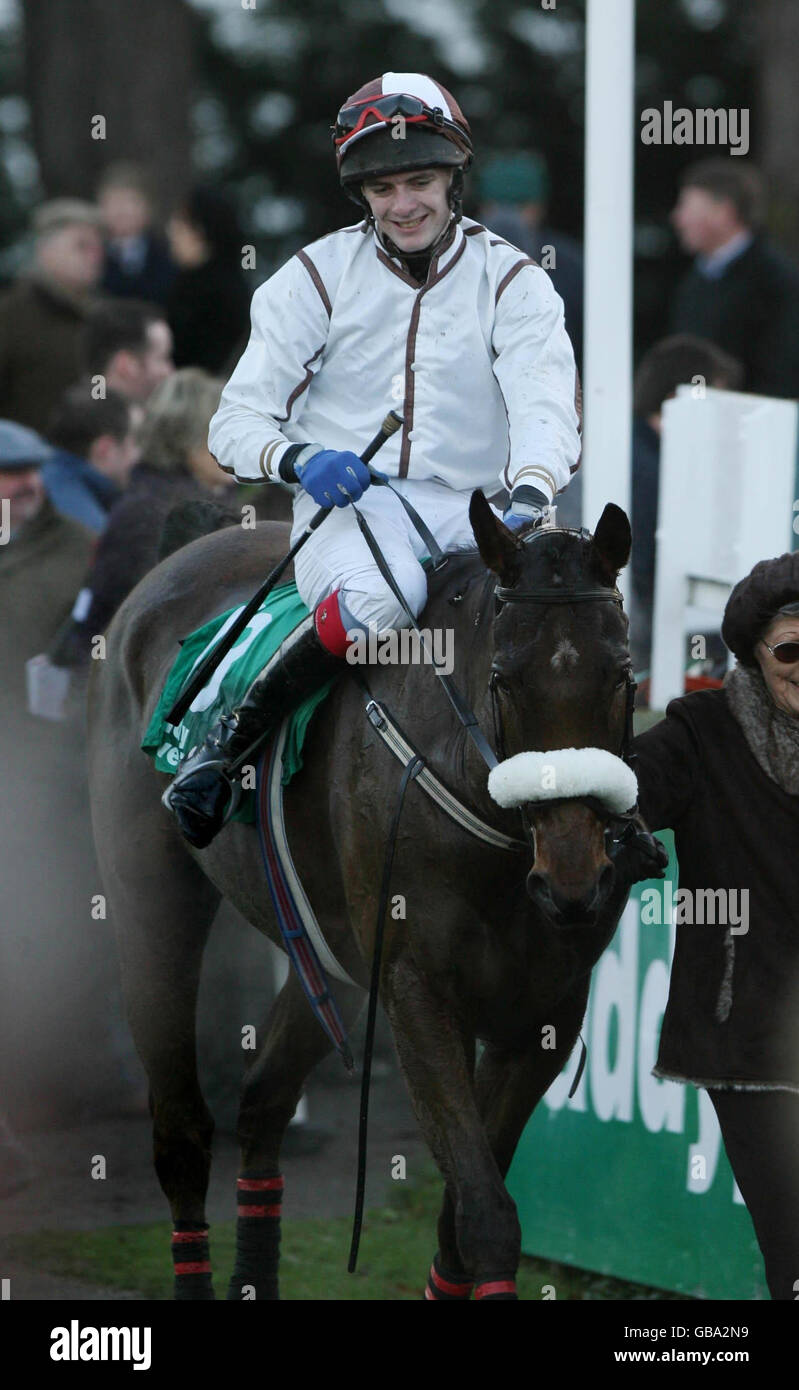 John Fahey enters the parade ring on Wheresben after winning the ...