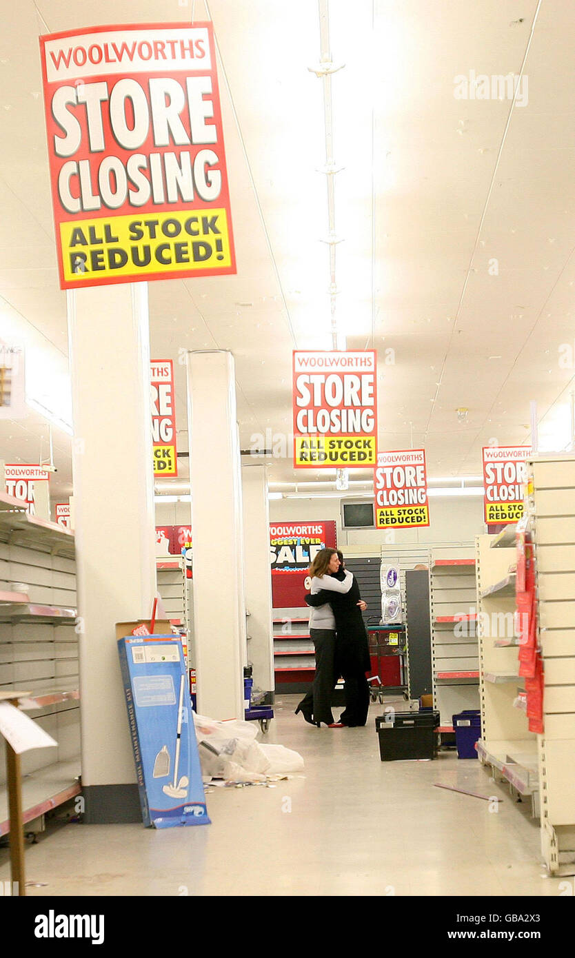 Woolworths closures. Staff at the Portobello Road branch of Woolworths ...