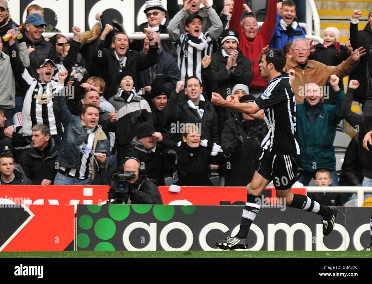 Newcastle United's David Edgar celebrates scoring his sides opening ...