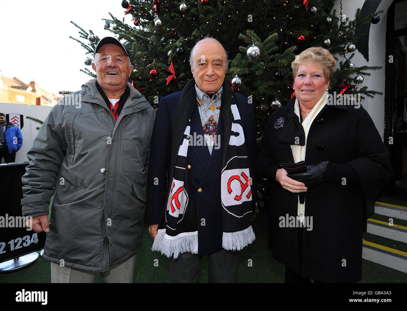 Fulham Chairman Mohamed Al Fayed meets fans before kick off Stock Photo ...