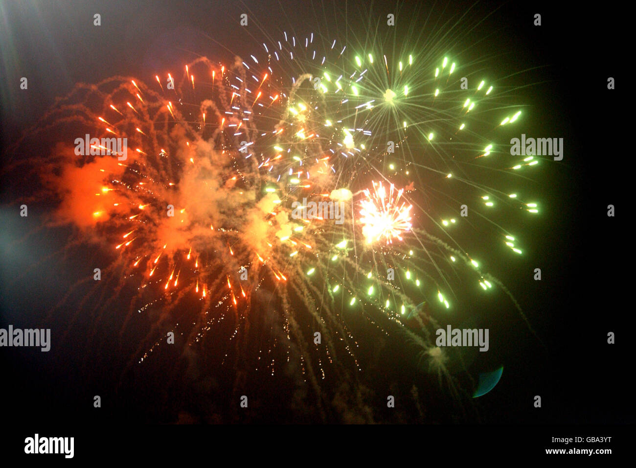 Fireworks are set off at the end of the game hi-res stock photography ...