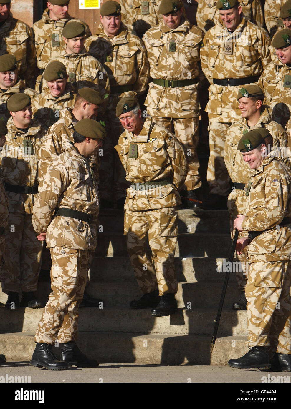 The Prince of Wales chats with officers and sergeants of The Mercian ...
