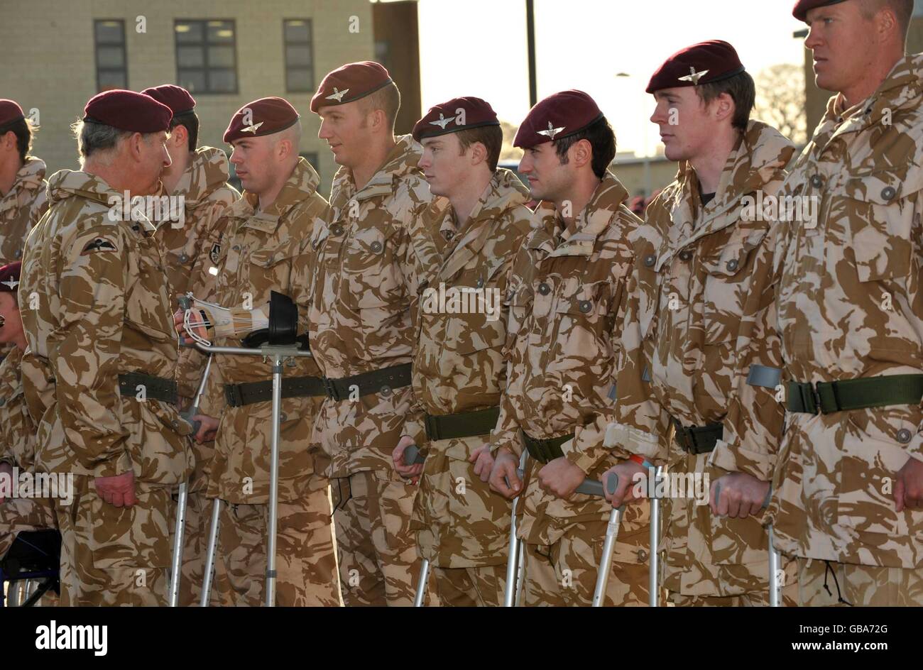 Prince of Wales meets troops at the Parachute Regiment's base in ...