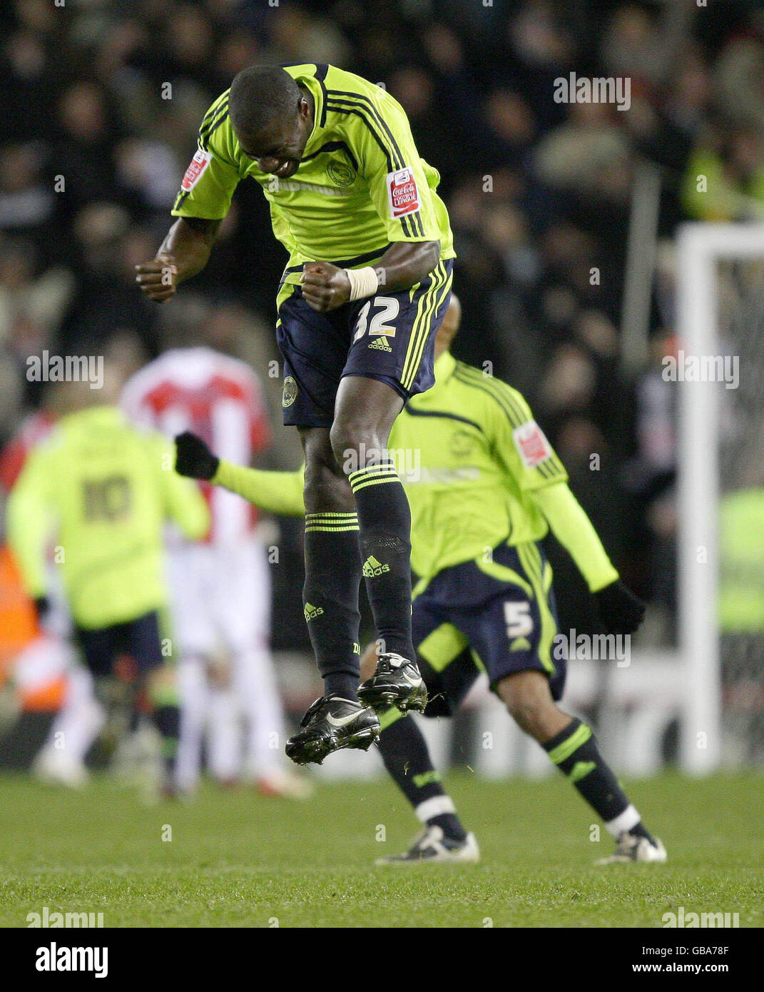 Derby's Darren Powell celebrates their winning goal scored by Nathan ...
