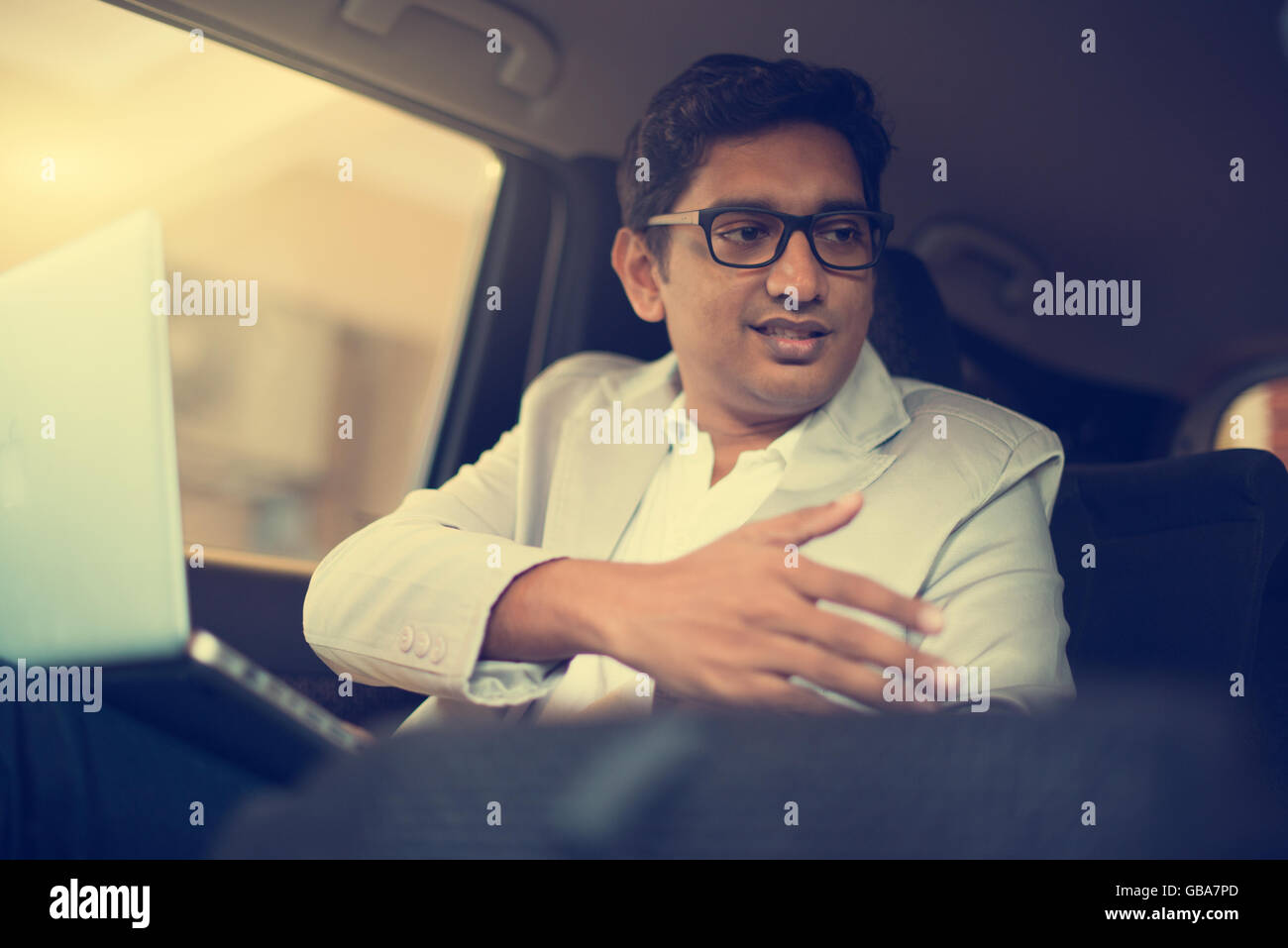 indian business male with business handshake inside the car Stock Photo ...