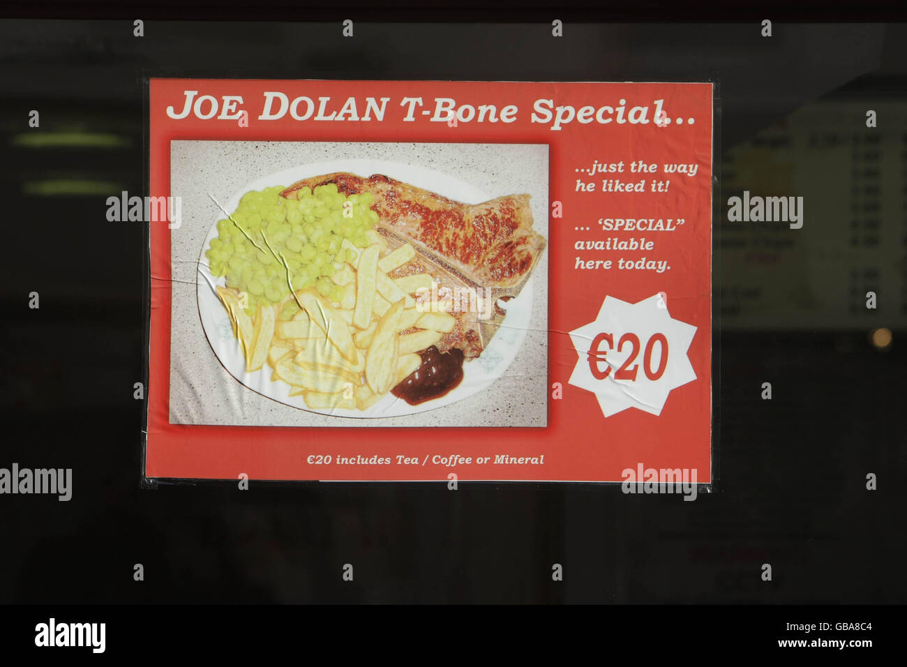 One shop advertises a special menu in memory of Joe Dolan, as crowds ...