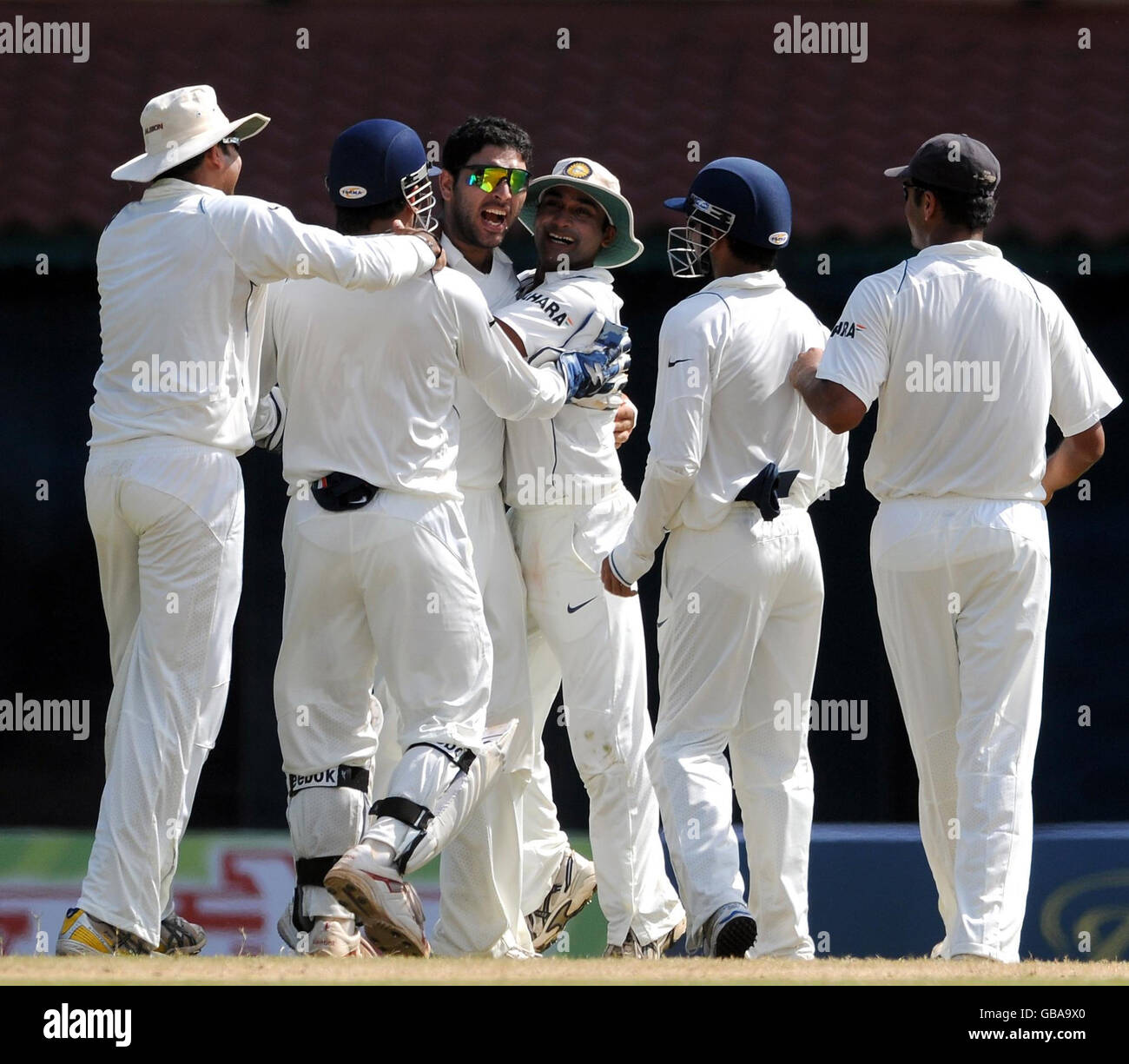 Indian test team celebrate hi-res stock photography and images - Alamy
