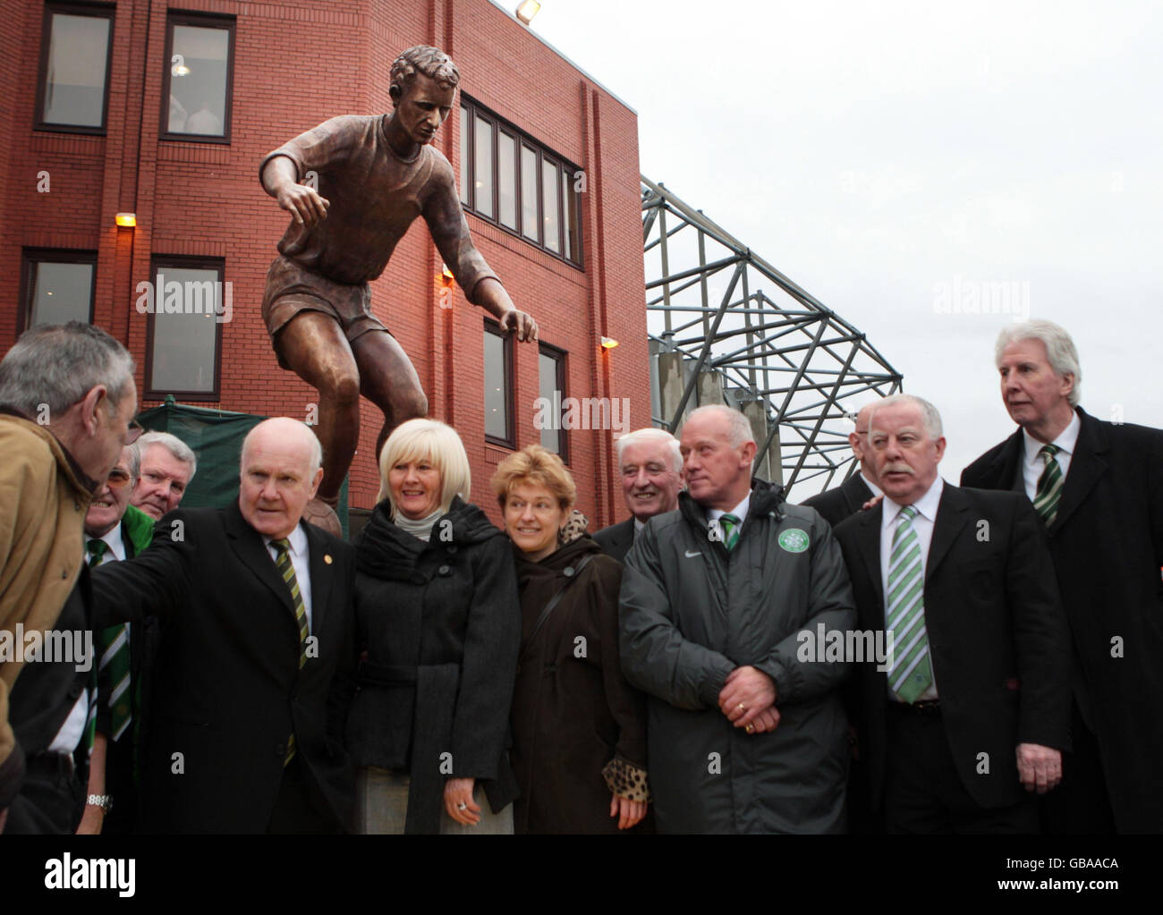 A statue of Jimmy Johnstone is unveiled during a Ceremony to reveal ...