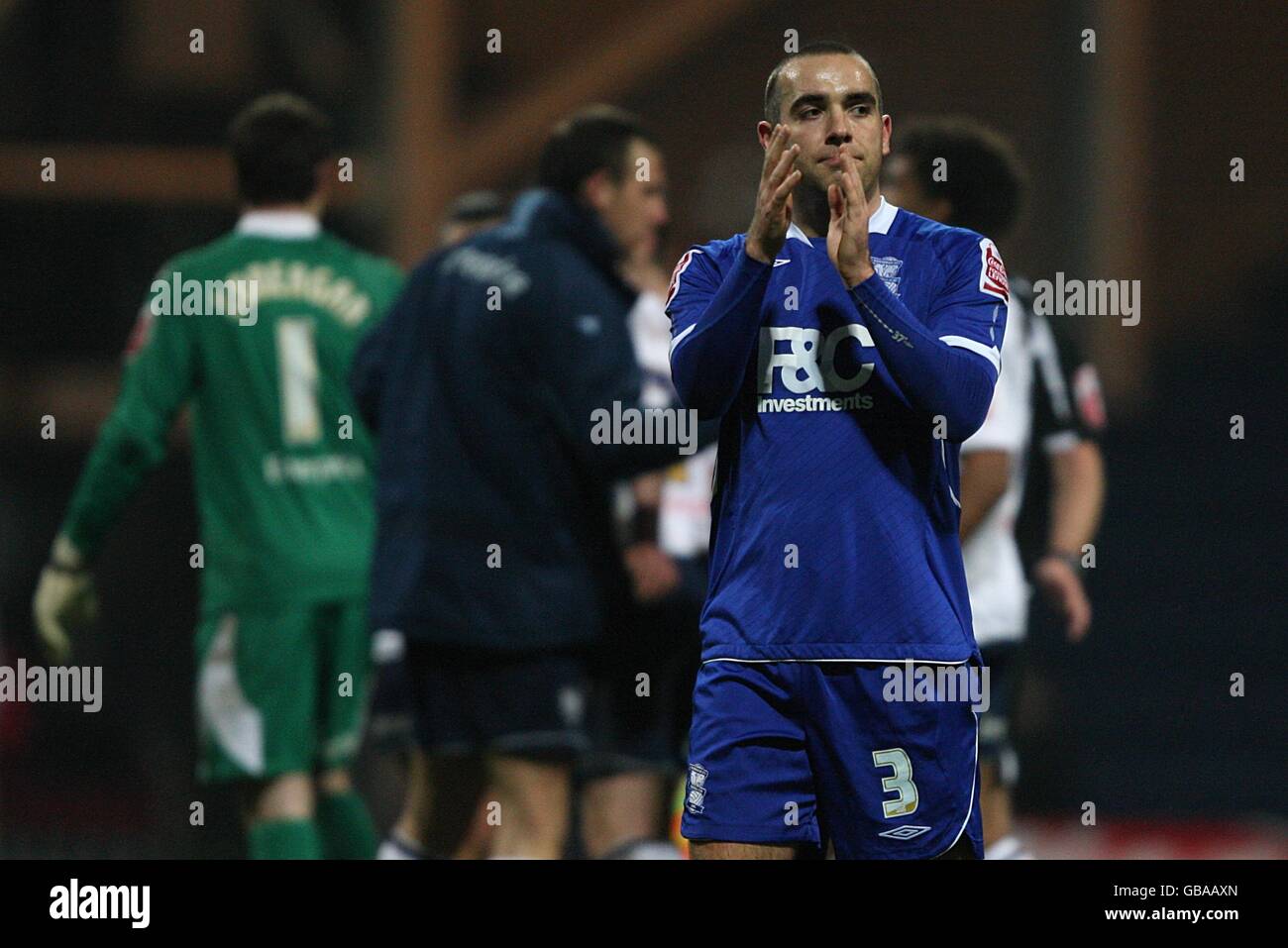 Birmingham City's David Murphy appears disappointed as he applauds the ...