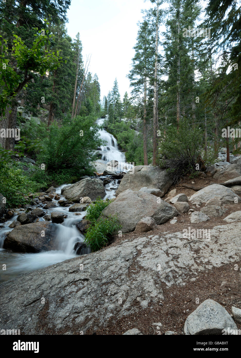Waterfall in Mt Whitney Portal 2,USA Stock Photo - Alamy