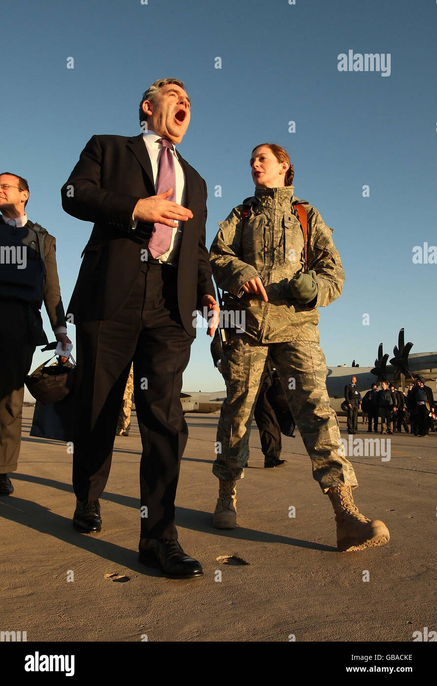 Gordon Brown in Iraq Stock Photo - Alamy