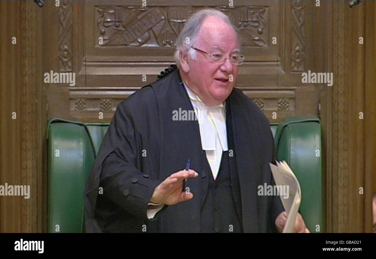 Commons Speaker Michael Martin speaks during Prime Minister's Questions ...