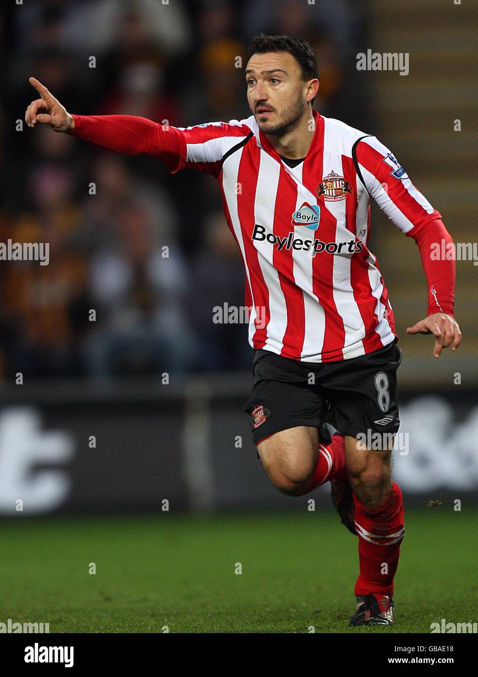 Sunderland's Steed Malbranque celebrates after scoring the first goal ...