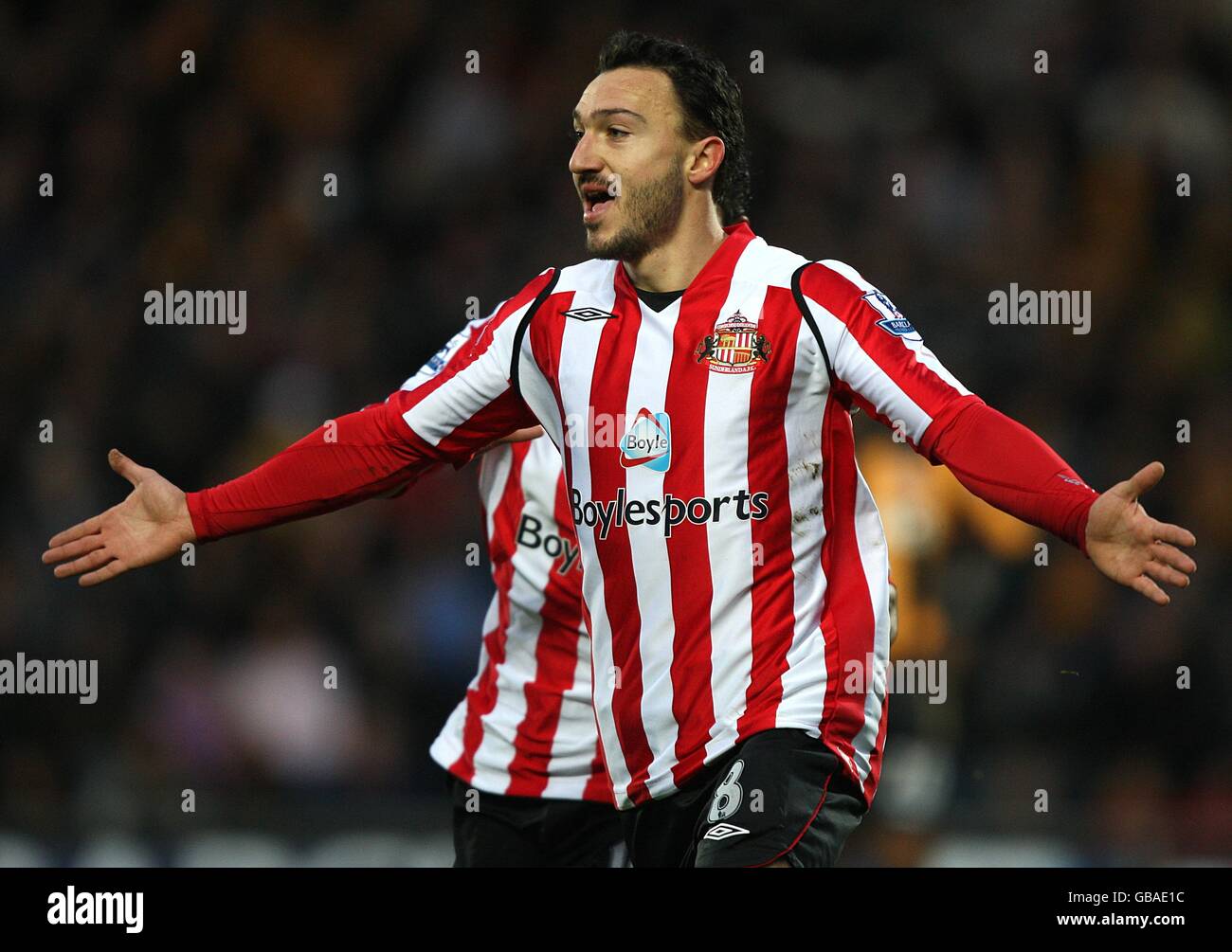 Sunderland's Steed Malbranque celebrates after scoring the first goal ...