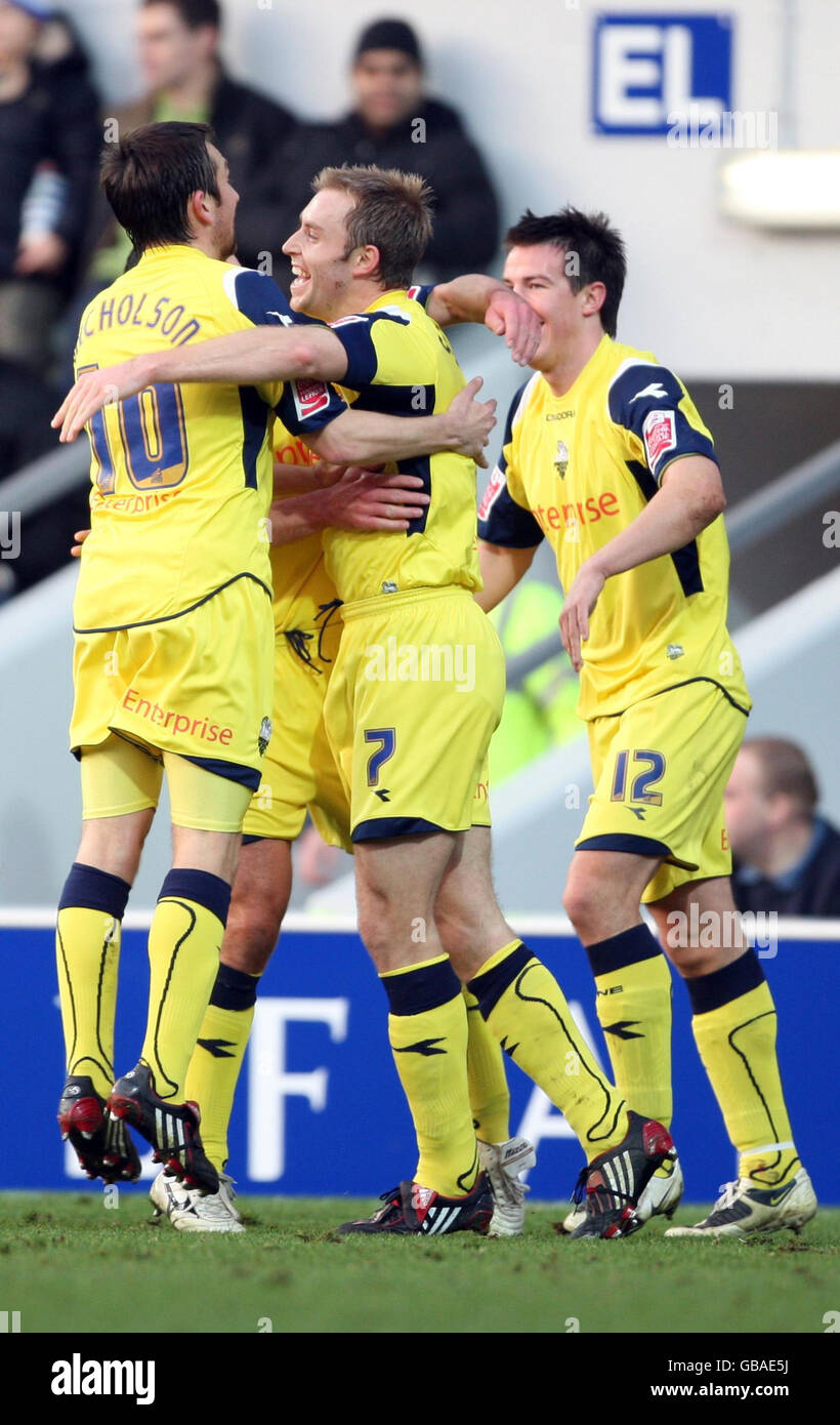 Preston North Ends Chris Sedgwick (centre) celebrates his goal during ...