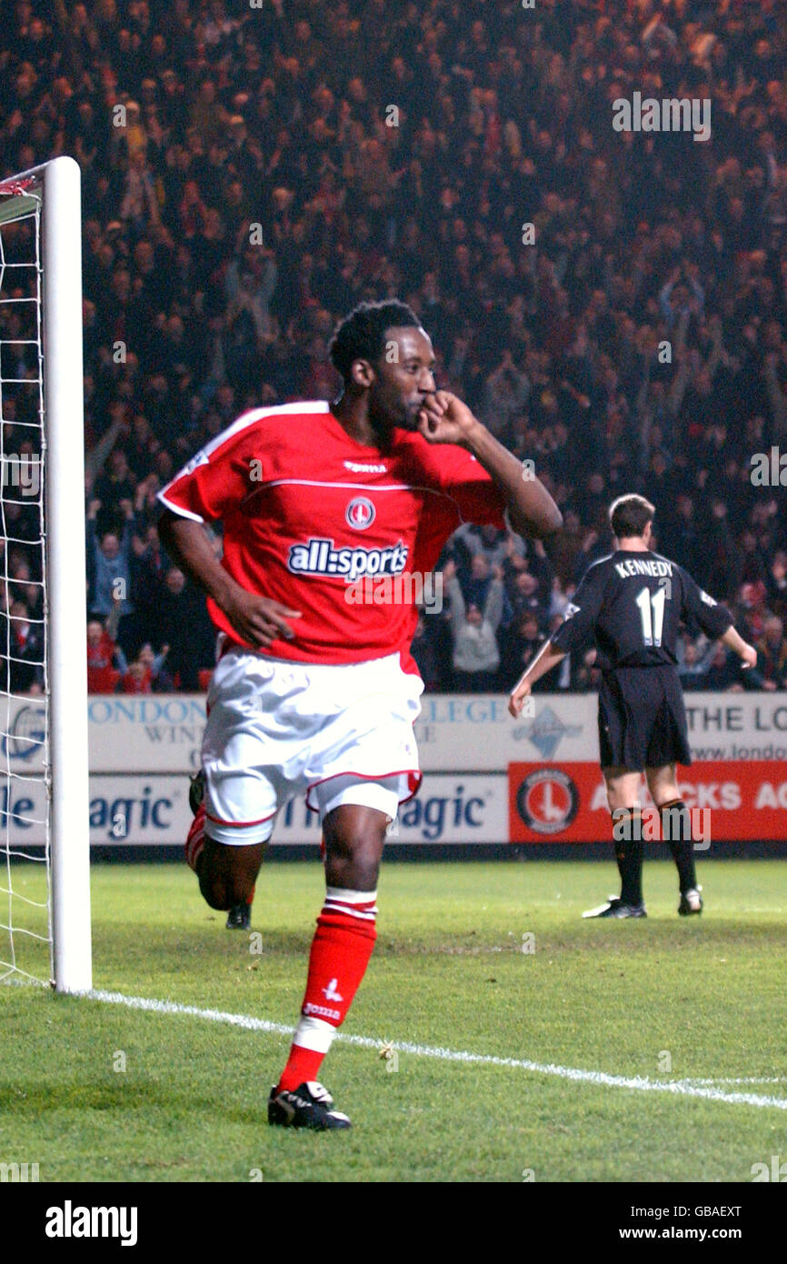 Charlton Athletic's Jason Euell celebrates scoring his and Charlton's ...