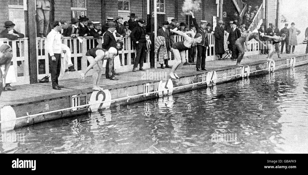 Swimming - Antwerp Olympic Games 1920 - Men's 100m Freestyle Stock ...