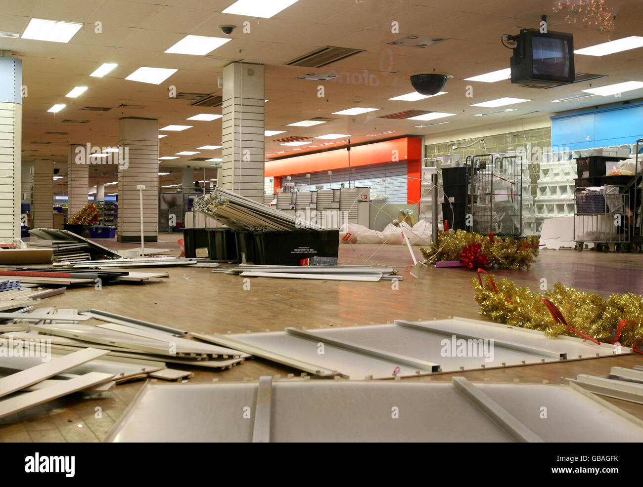 A view through the window of a Woolworths store in the Whitgift Centre ...