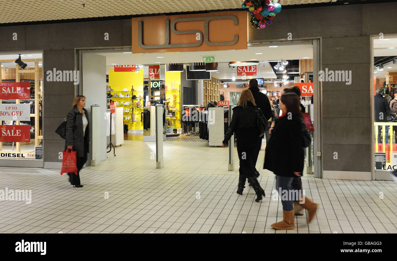 A USC store in the Eldon Square Shopping Centre in Newcastle Stock ...