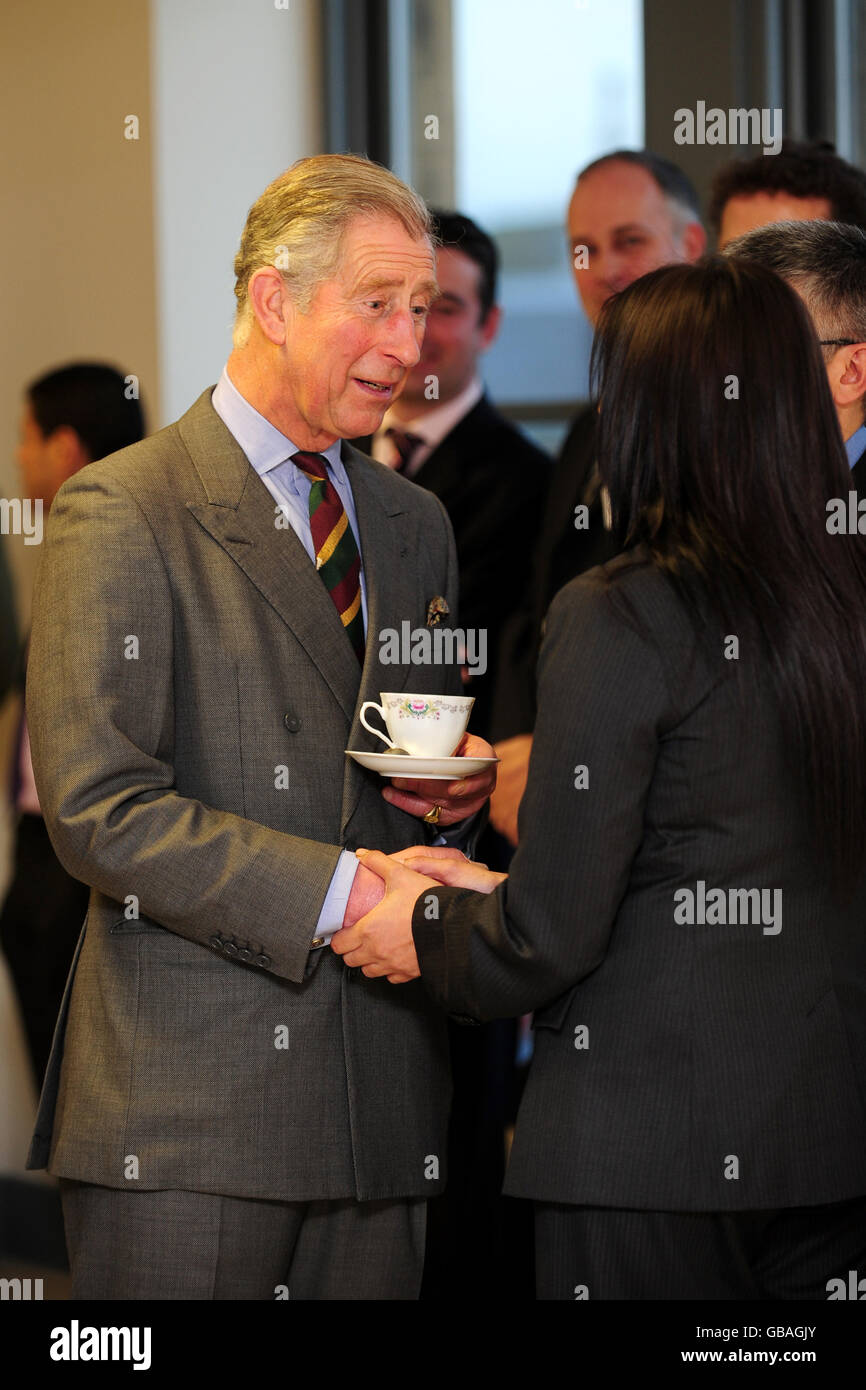 The Prince of Wales is greeted by Shabnam Ismail, Director of Xanadu ...