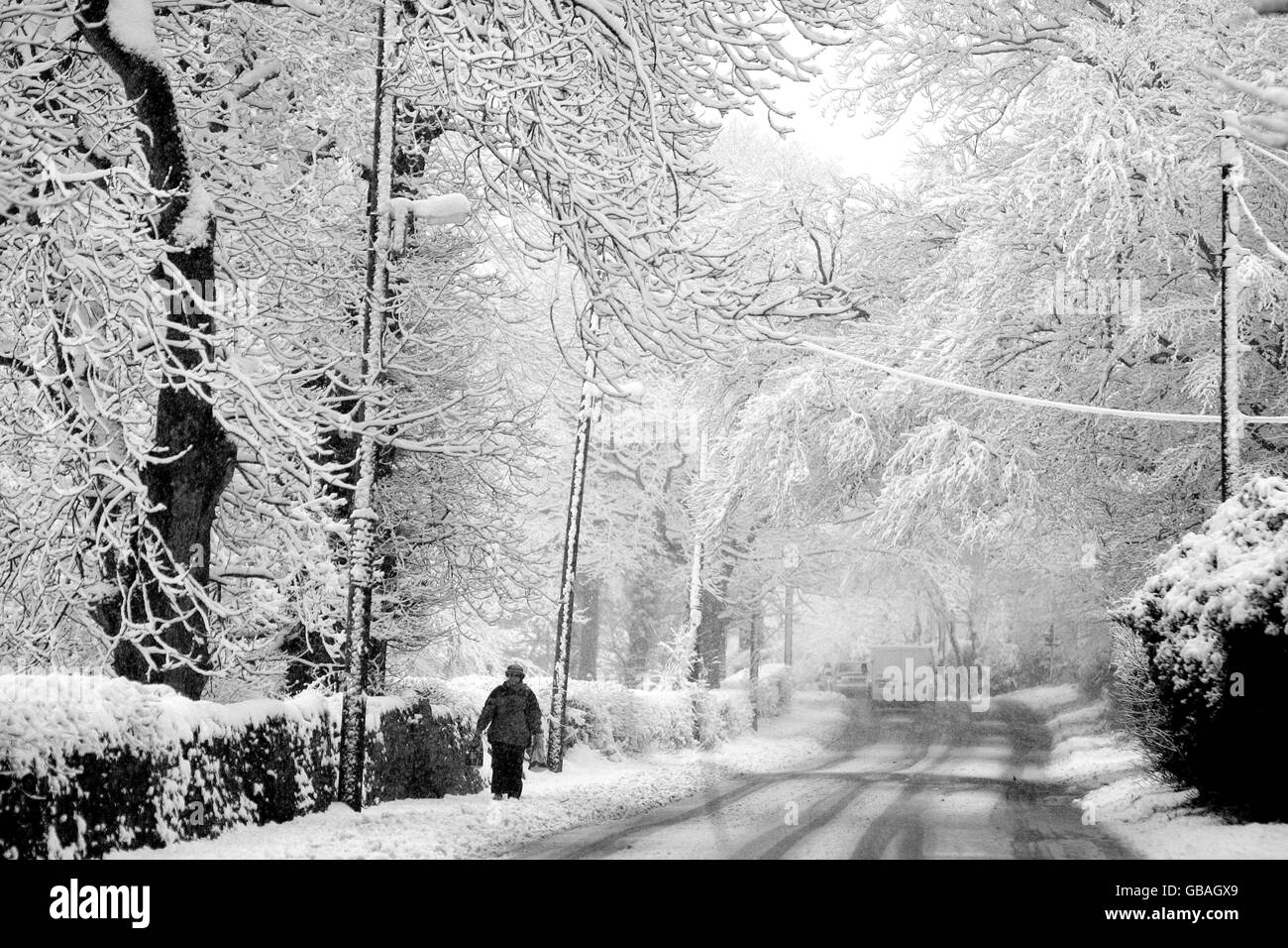 Snow hits the UK Stock Photo - Alamy