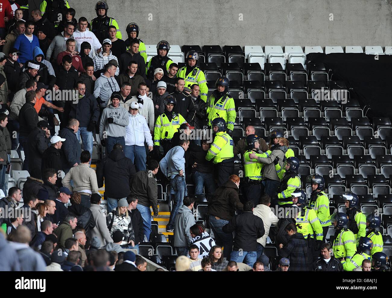 Swansea fans at cardiff city hi-res stock photography and images - Alamy
