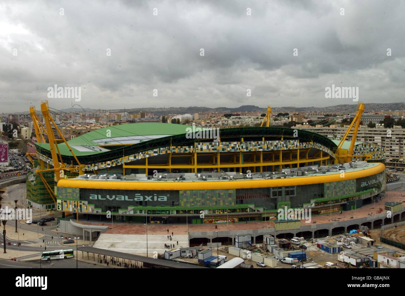 Outside the Estadio Jose Alvalade, home to Sporting Lisbon and venue ...