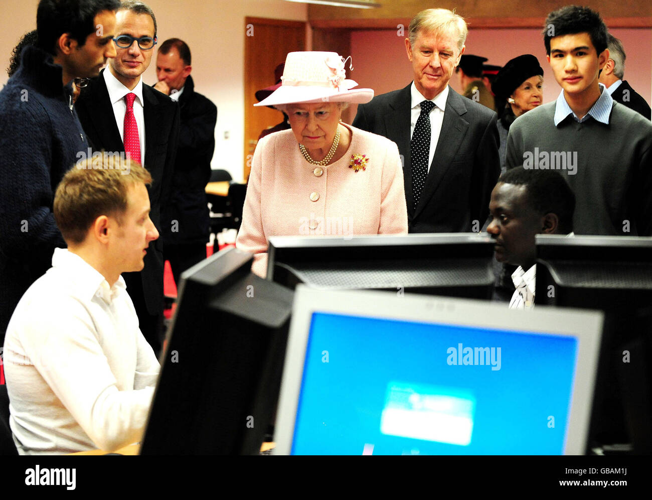 Britain's Queen Elizabeth II during a visit to the David Wilson Library ...