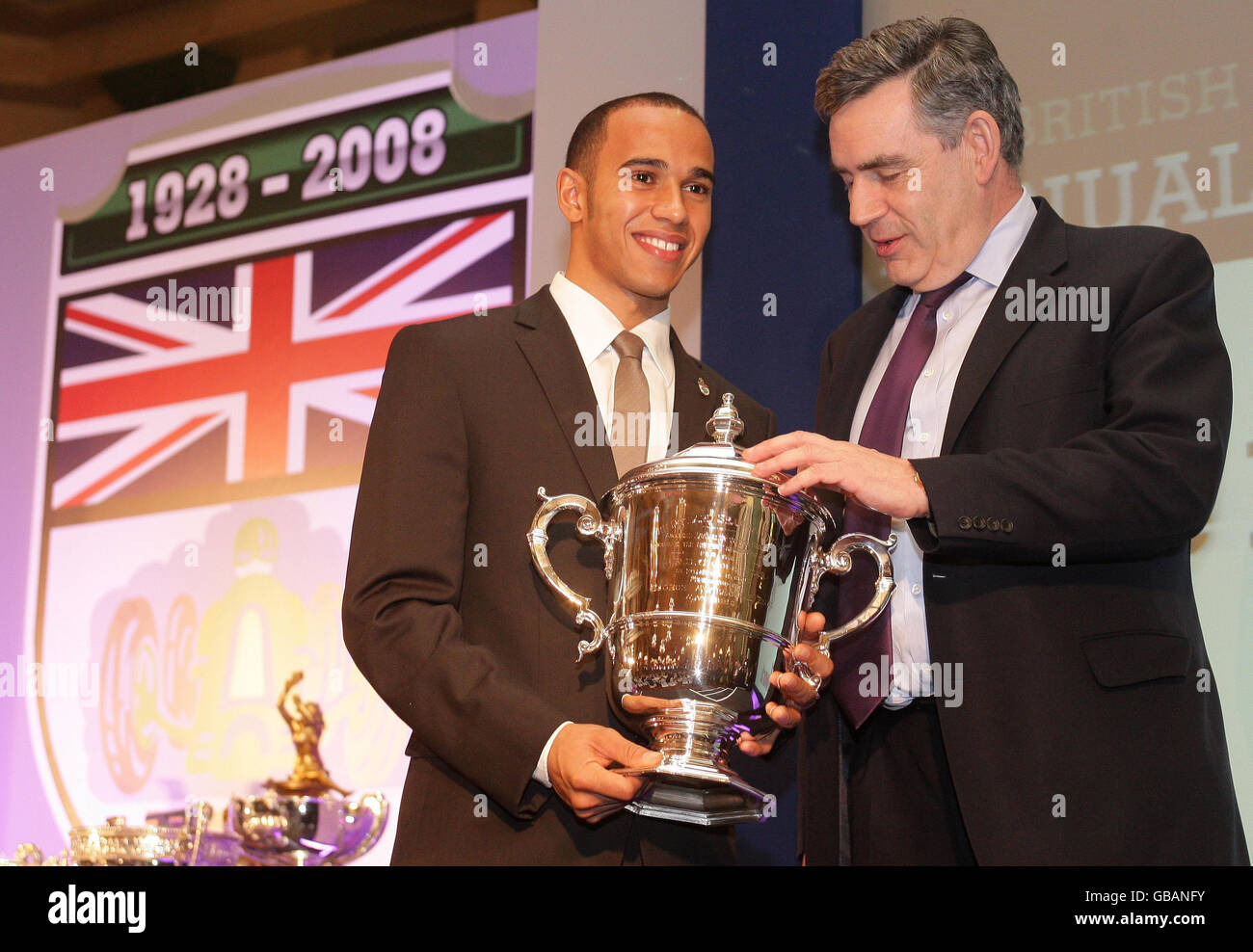 Prime Minister Gordon Brown presents the Richard Seaman Trophy to ...