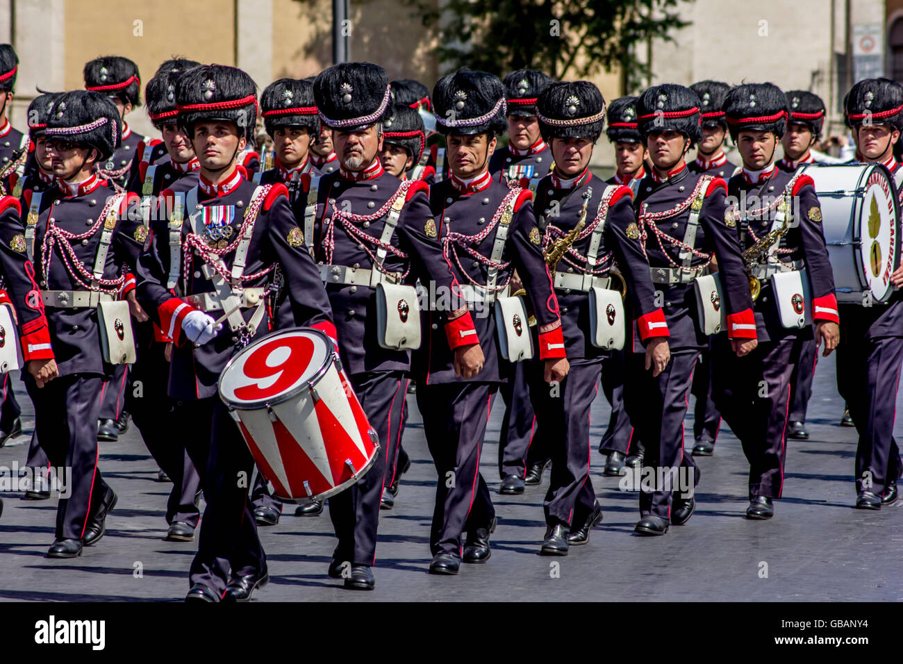 Grenadiers of sardinia during the parade on june in rome hi-res stock ...