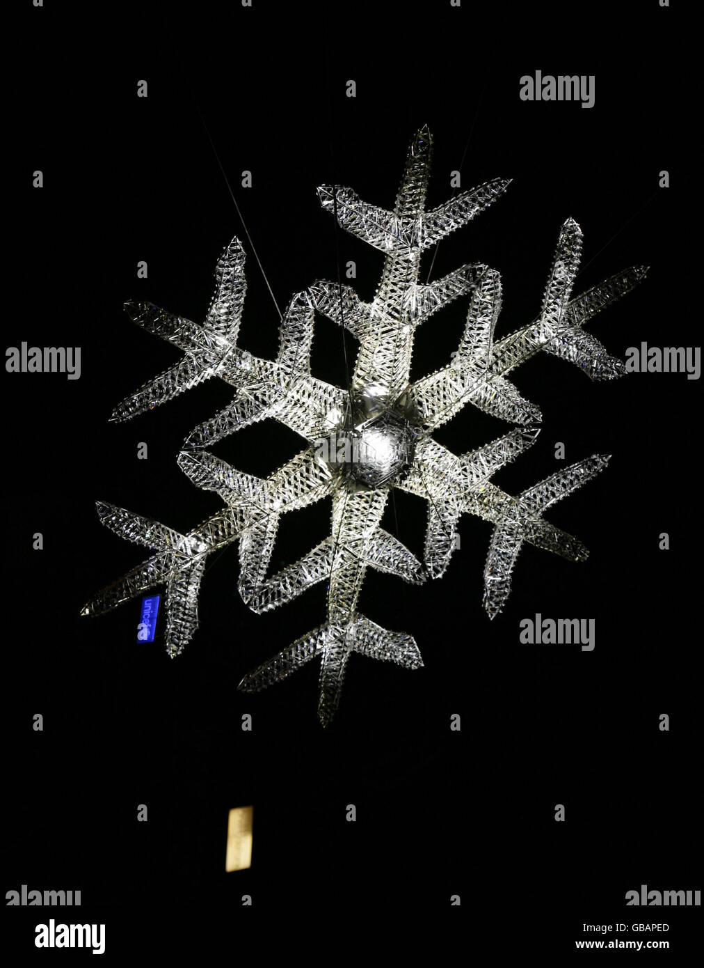 A general view of the five metre high Swarovski Crystal Snowflake ...