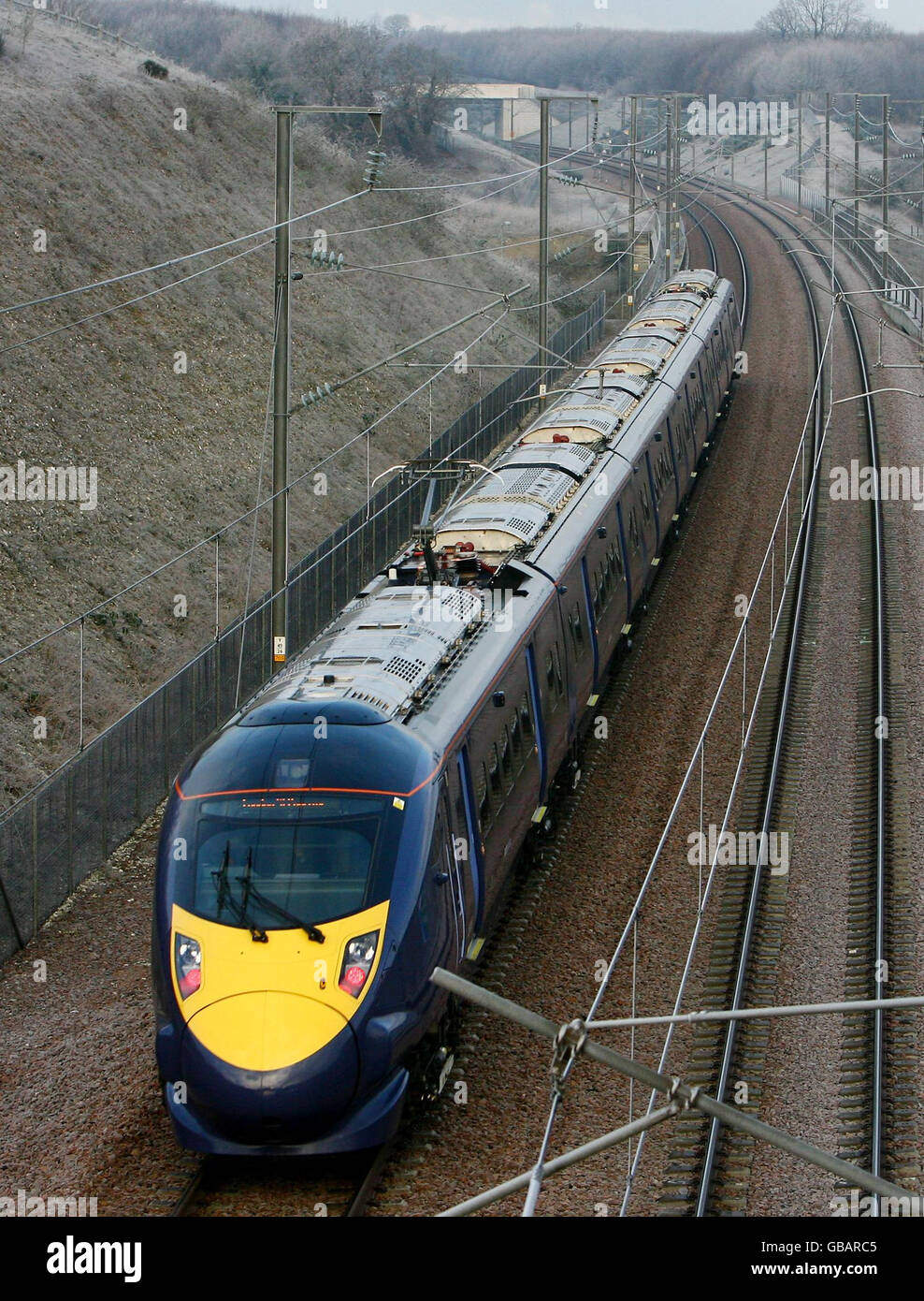 UK's 'bullet train' first journey Stock Photo - Alamy