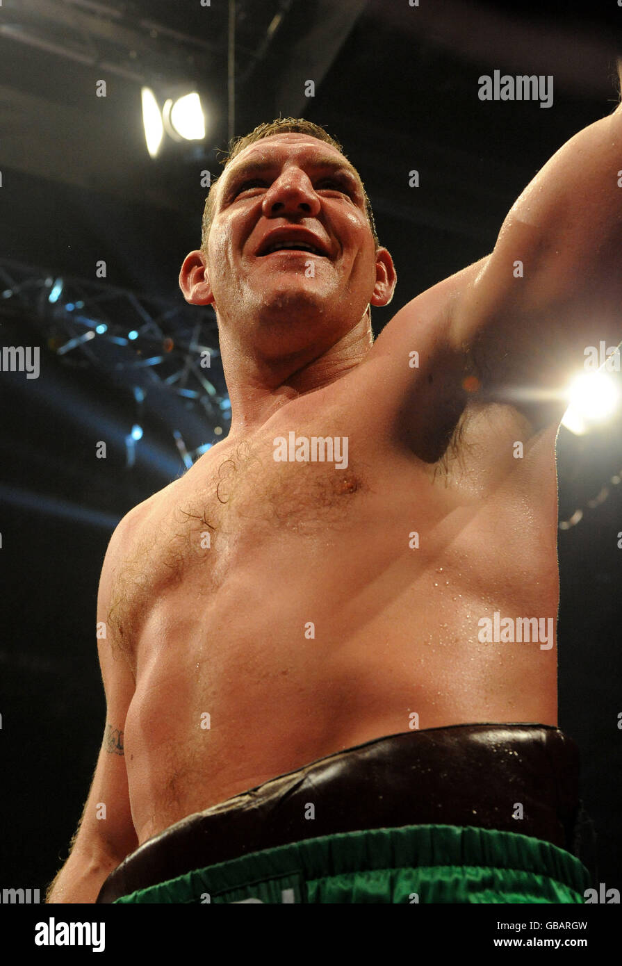 Belfast's Martin Rogan celebrates his victory over Audley Harrison at ...