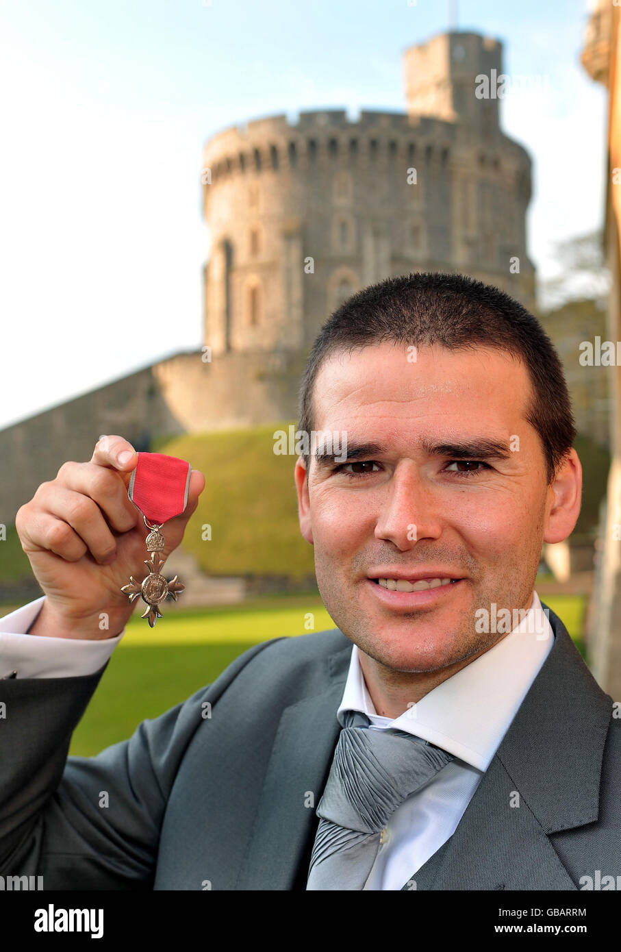 David Healy, the Northern Ireland Footballer proudly holds his MBE in ...