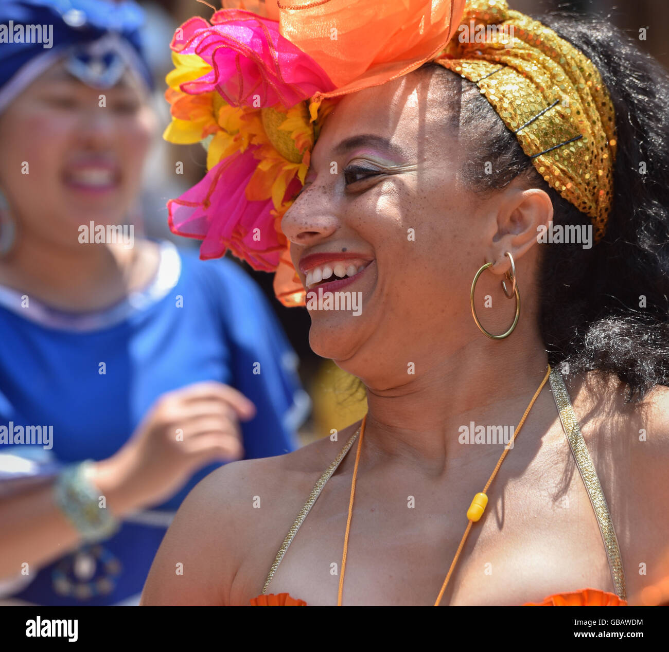 a dancer at the annual Summer Solstice Parade in Santa Barbara ...