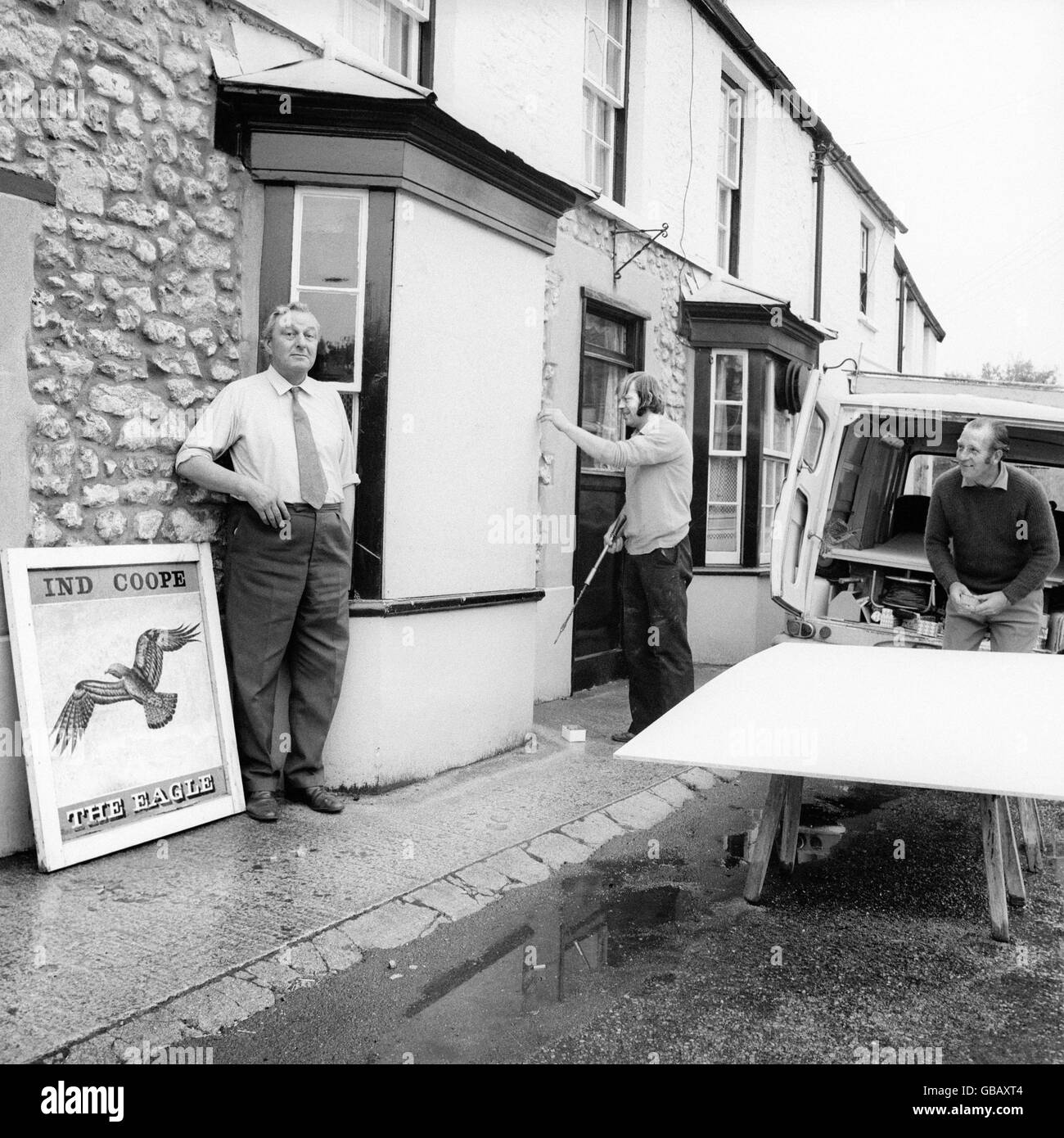 Jack Vincent , the proprietor of the Eagle Inn in Watchfield, watches ...