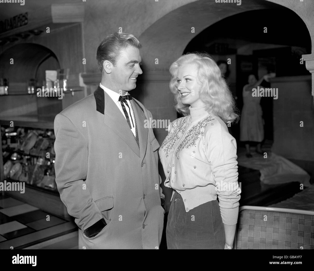Shapely but silent Sabrina and singer David Whitfield meet at the ...