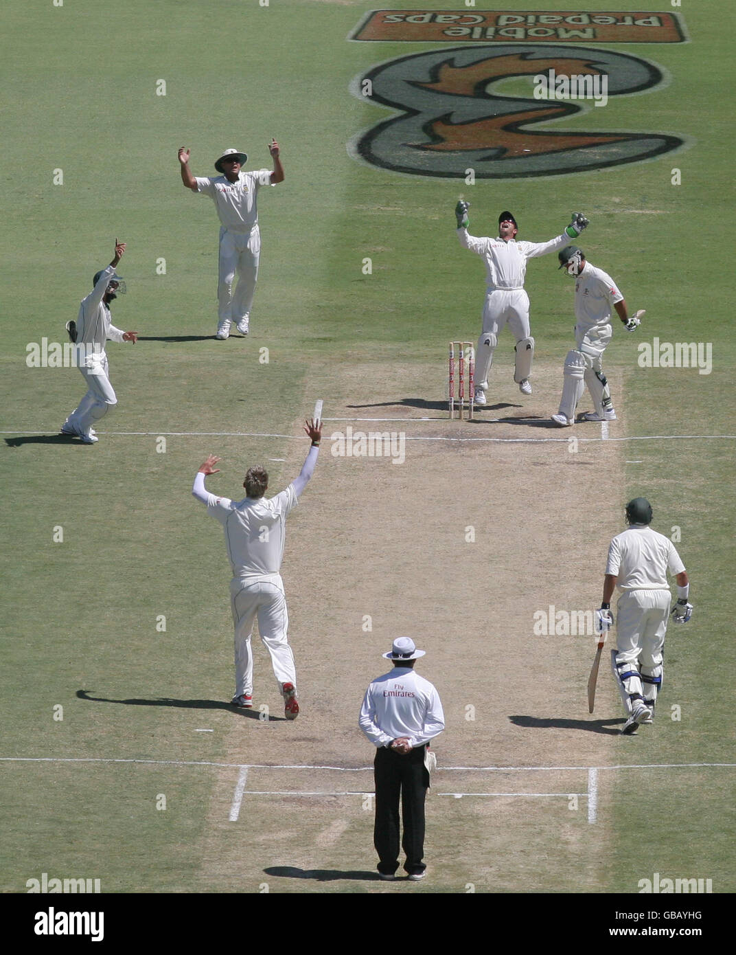 Australia's Rick Ponting waits for umpires decision as South Africa's ...