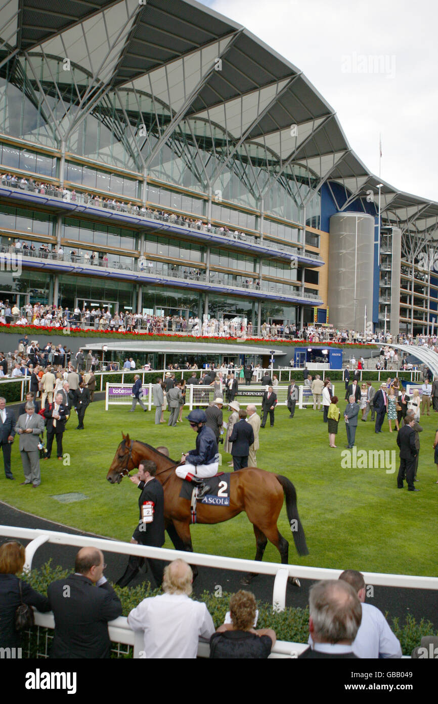 A general view of the grandstand at ascot racecourse hi-res stock ...