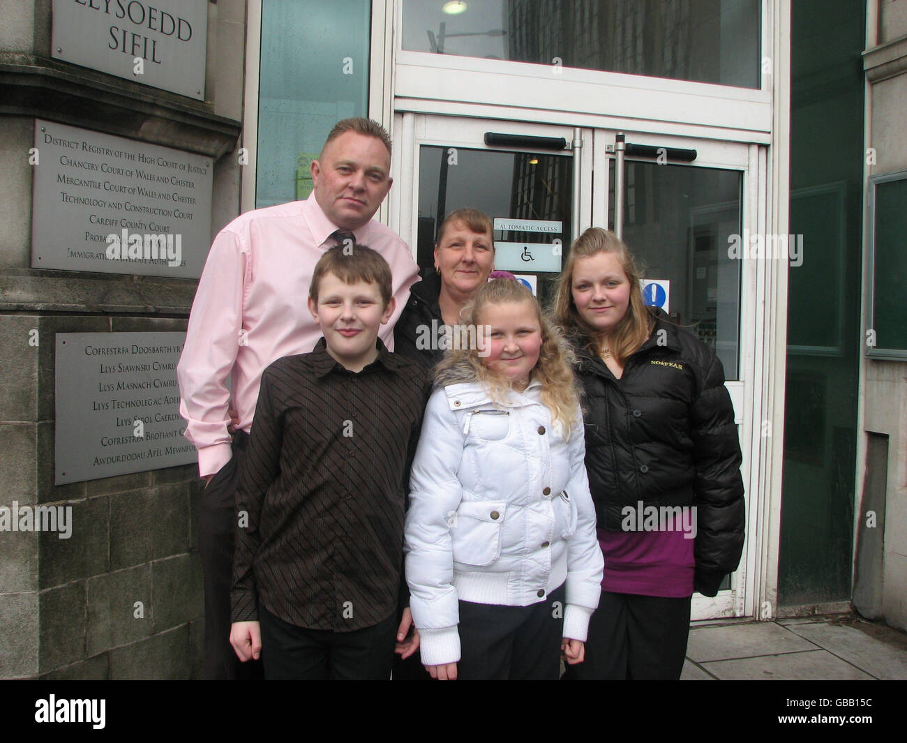 Tim Williams and his wife Gina with their children Ieuan (left ...