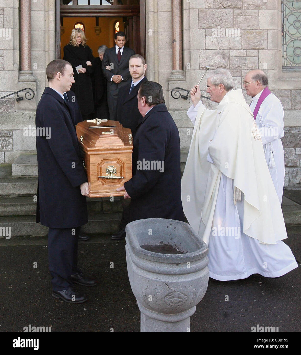 The coffin of former cabinet minister and journalist, Conor Cruise O ...