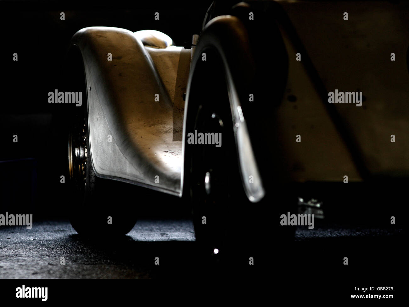 The lines of the Morgan wheel arch stands in the factory Stock Photo ...