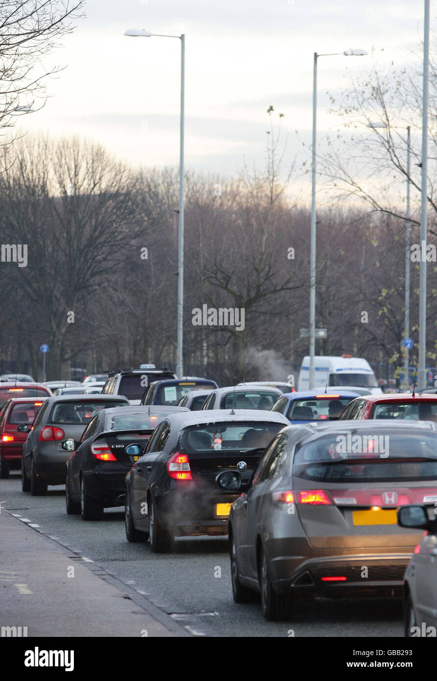 Early morning traffic builds along the Princess Parkway into Manchester ...