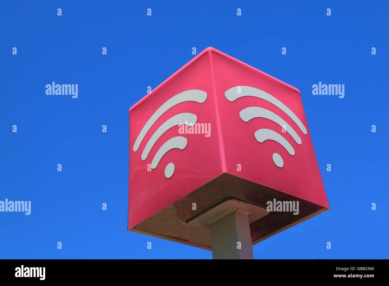 Wifi internet signal reception sign Stock Photo - Alamy