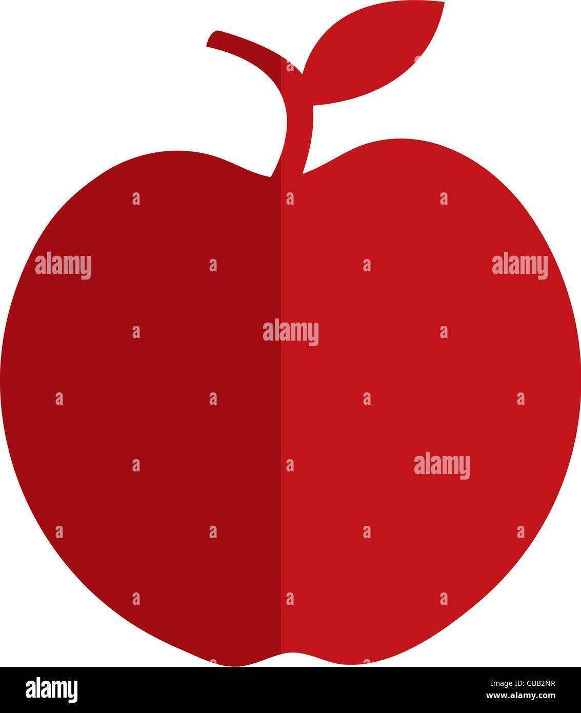 apple with leaf icon Stock Vector Image & Art - Alamy